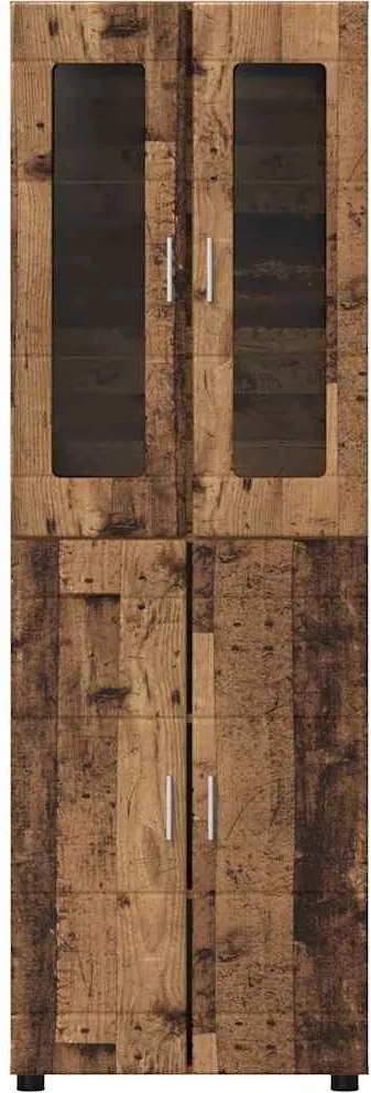 Vysoký bufet FLORIN 60 x 35 x 182 cm Staré dřevo 3397922