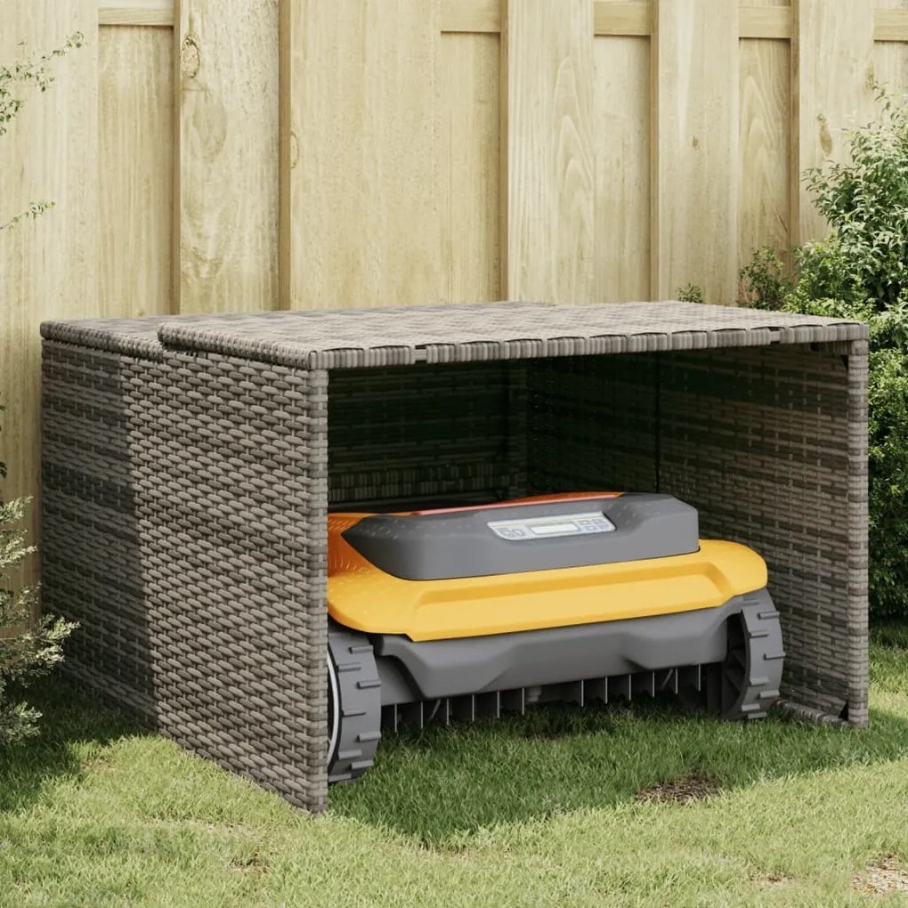 vidaXL Garáž pro robotickou sekačku 86x90x52/57 cm polyratan [365404] Barva: Hnědá