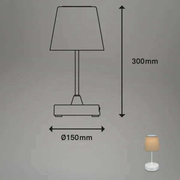 Brilo - LED Stmívatelná nabíjecí stolní lampa LED/3W/5V IP44 stříbrná/béžová