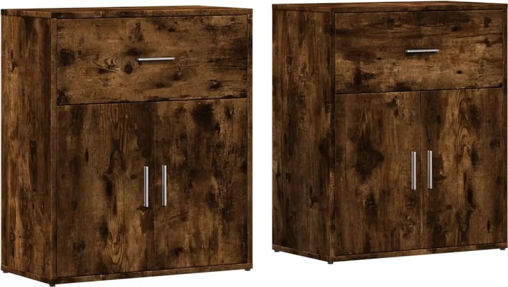 Příborníky 2 ks kouřový dub 60 x 31 x 70 cm kompozitní dřevo 3276550