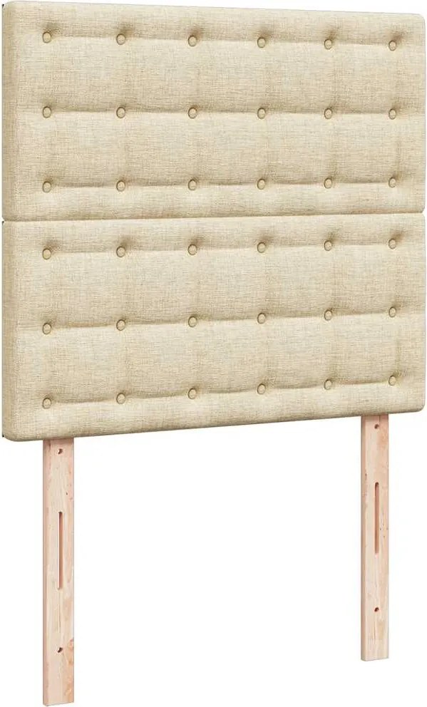 Box spring postel s matrací krémová 90x200 cm textil 3291958