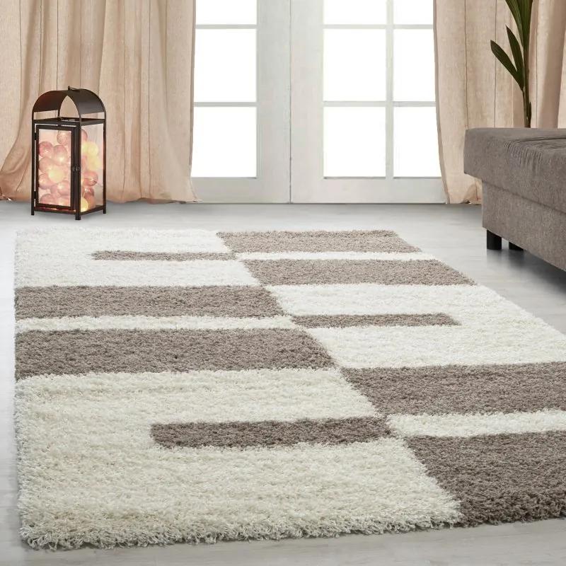 Ayyildiz Kusový koberec Shaggy Gala 2505 béžový vysoký vlas 060x110 cm |  Sousedé