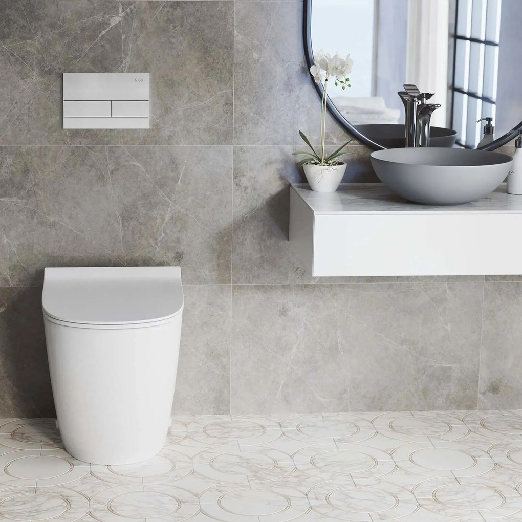 Rea Rea, Podomítkový WC systém K011A-Q + tlačítka T Brush Steel, KPL-E0057