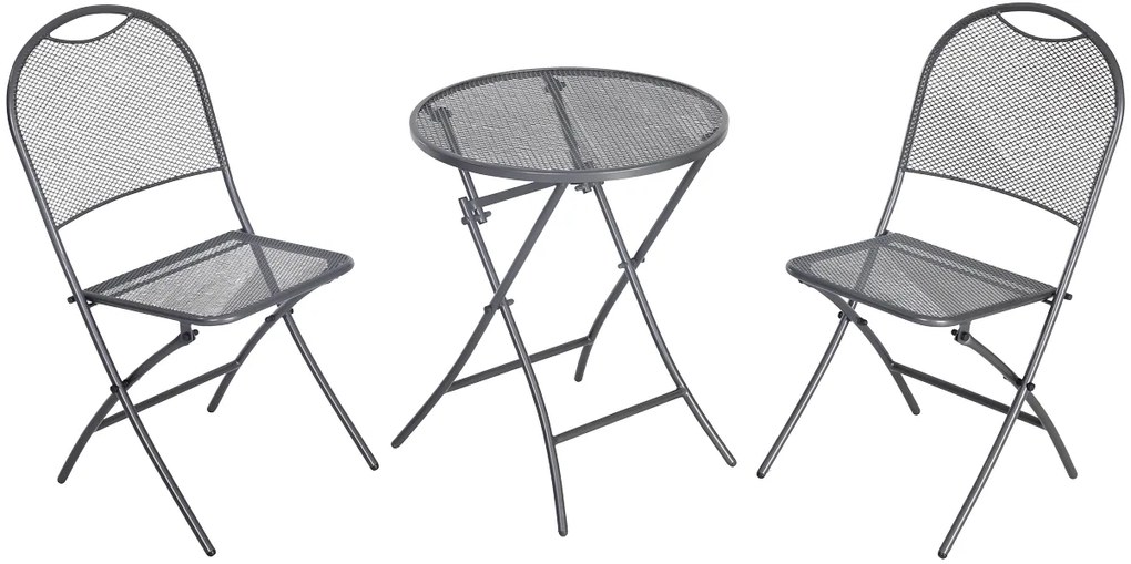 MWH Garland Café Latte - balkonový set 2x židle (55 x 46 x 89 cm) + 1x kulatý stůl (pr. 60 cm)