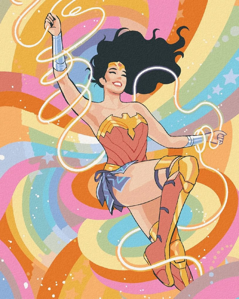 Zuty - wonder woman duhová, 40×50 cm, bez rámu a bez vypnutí plátna