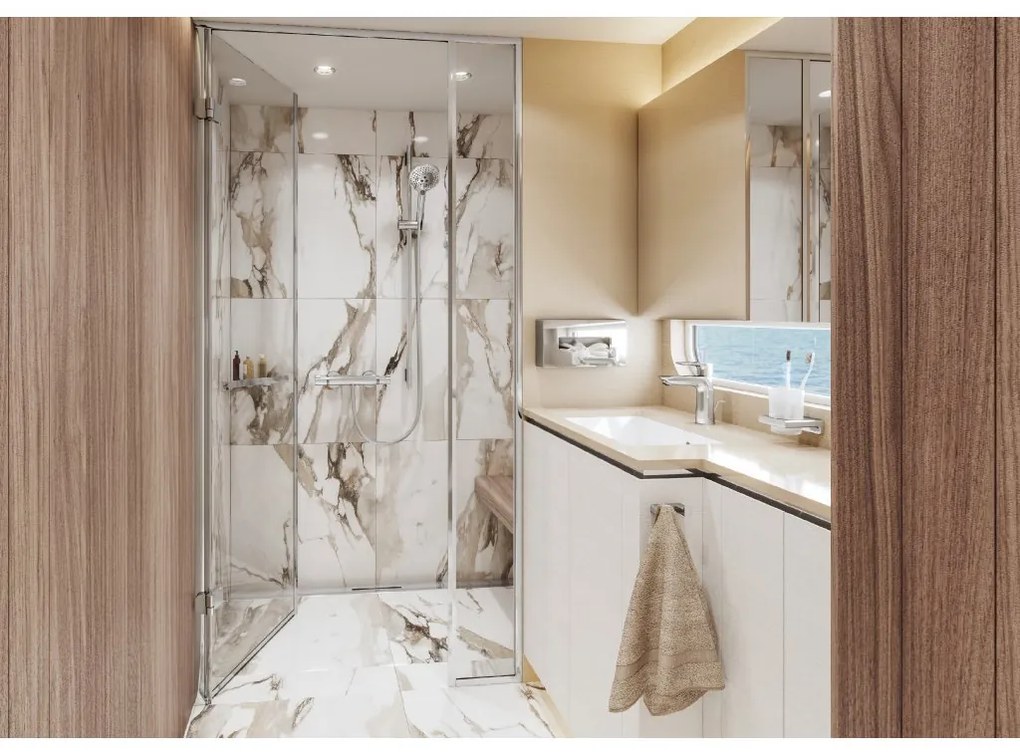 Hansgrohe AddStoris, košík do rohu, chromová, HAN-41741000