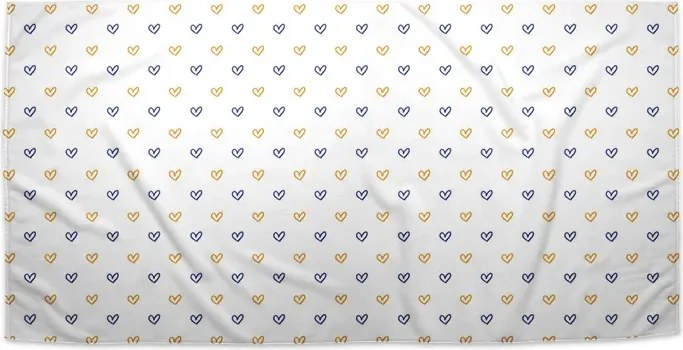 Sablio Ručník Malované srdce na bílé - 50x100 cm