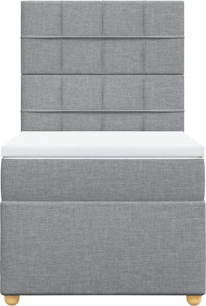 Box spring postel s matrací světle šedá 90x190 cm textil 3293435