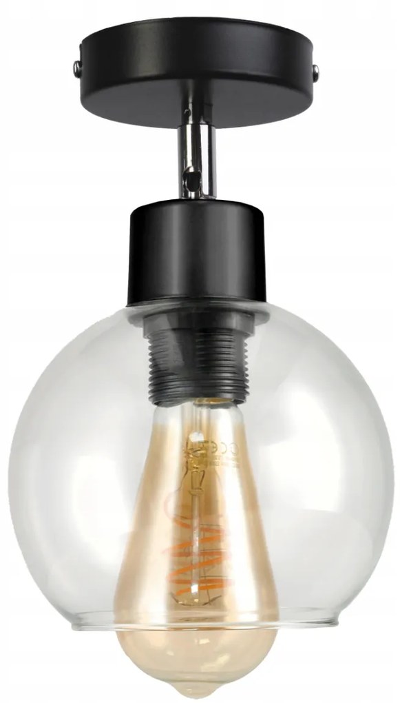 BERGE LED nástěnné / stropní svítidlo E27, průhledná skleněná koule