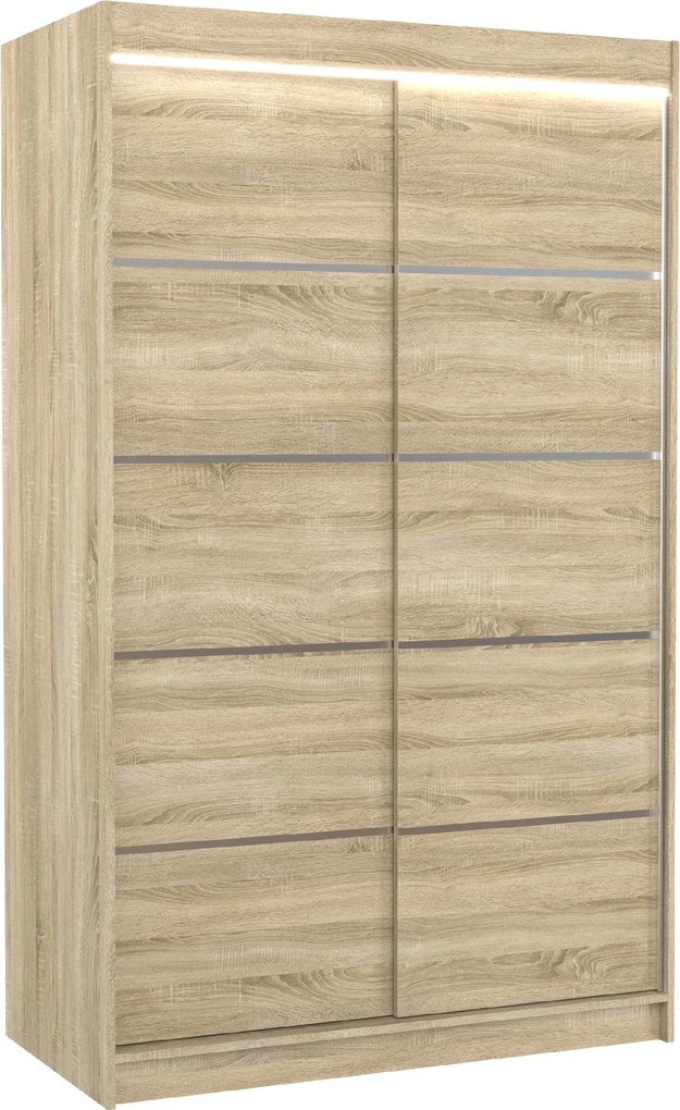 ADRK Furniture Posuvná skříň s LED osvětlením BENISSO 120 ADRK-SW-BEN-S-120+L