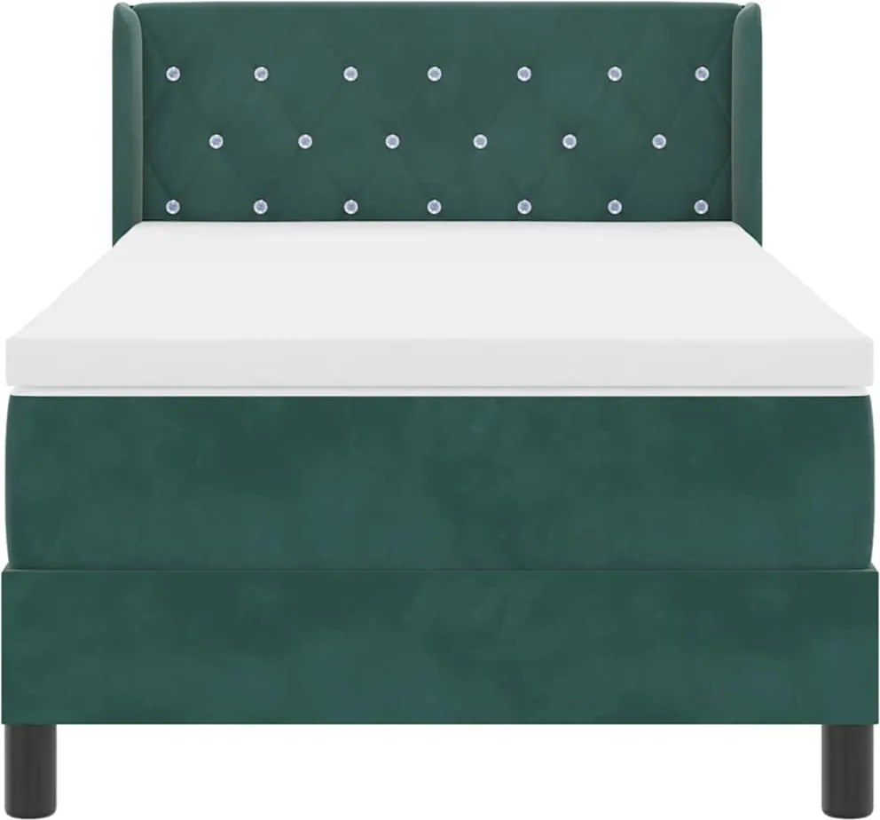 Postel s boxspringem s čelo Tmavě zelená 190 x 90 cm samet 3341393