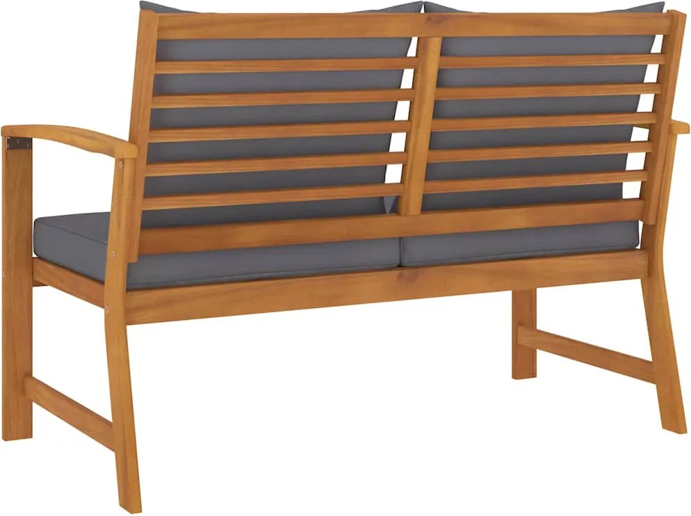 Zahradní lavice 120 cm tmavě šedá poduška masivní akácie 311830