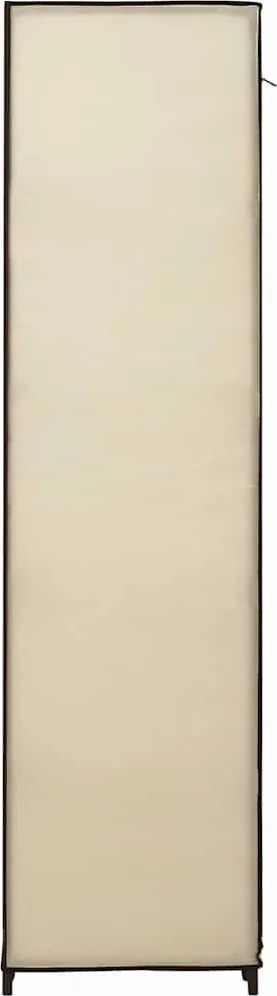 Šatní skříň s přihrádkami a tyčemi krémová 150x45x176 cm textil 282435