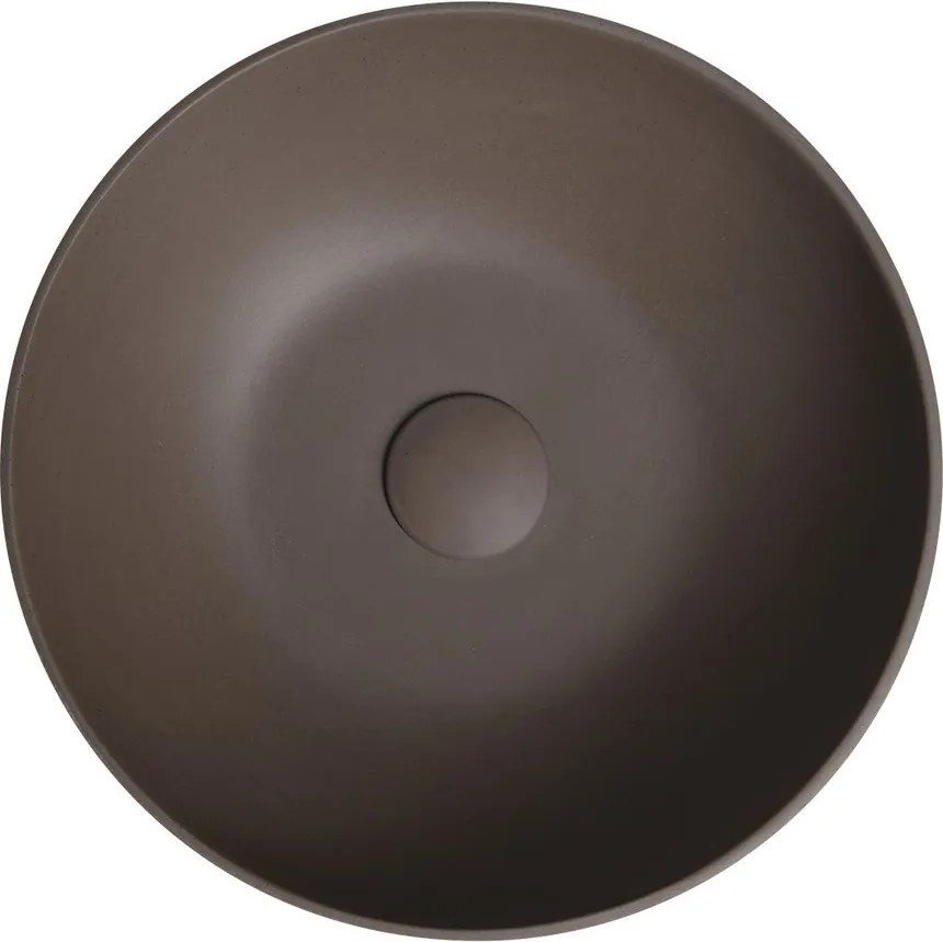 Sapho Sapho, FORMIGO betonové umyvadlo na desku, průměr 39cm, tmavě hnědá, FG315