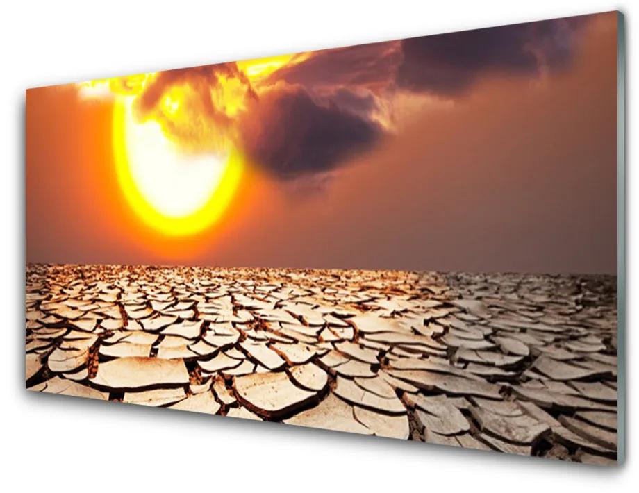 Obraz na skle Slunce Poušť Krajina 140x70cm