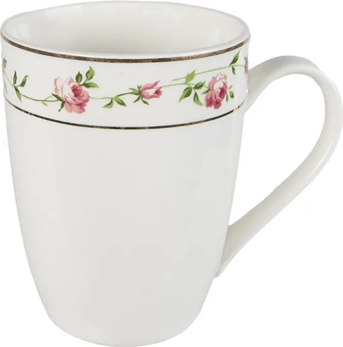 Porcelánový hrnek s růžičkami Cutty Rose - 12*8*10 cm / 300 ml