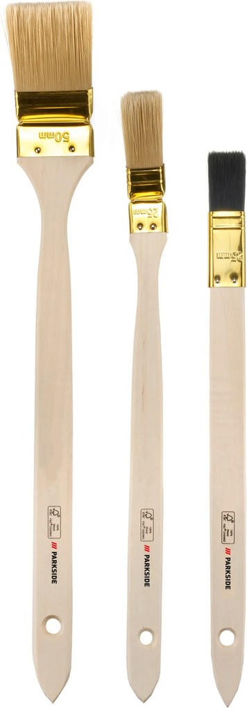Parkside® Sada štětců, 3dílná (disperzní barvy na výhřevná tělesa)
