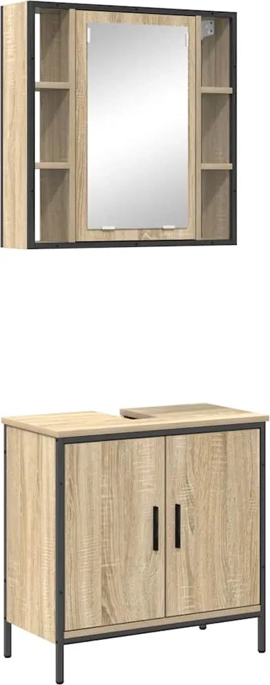 Sada koupelnového nábytku 2 ks Hnědá 60 x 30 x 60 cm 3345128