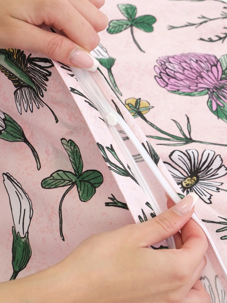 MK Lůžkoviny Bavlněný povlak na polštář Renforcé 70 x 90 cm - Herbář pudrový
