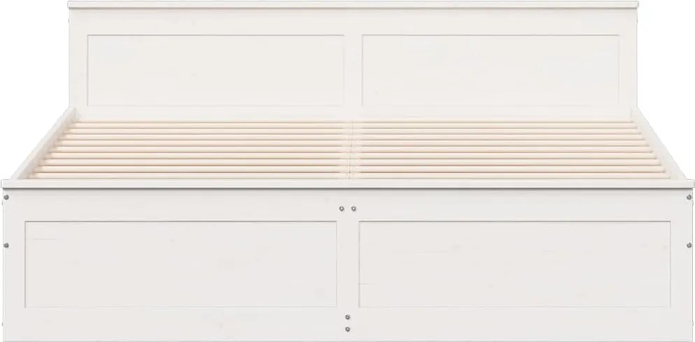 Postel bez matrace s čelem bílá 180 x 200 cm masivní borovice 3308757