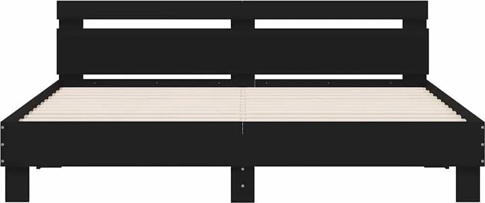 Rám postele s čelem černý 180 x 200 cm kompozitní dřevo 3207400