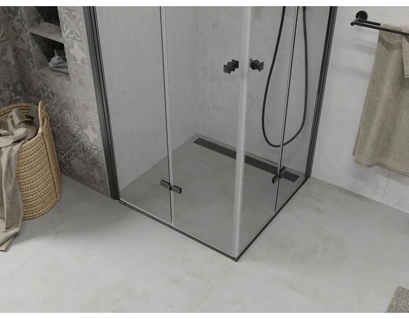Mexen Lima Duo sprchový kout 80 x 80 cm, 6mm čiré sklo-černý profil, 856-080-080-70-00-02