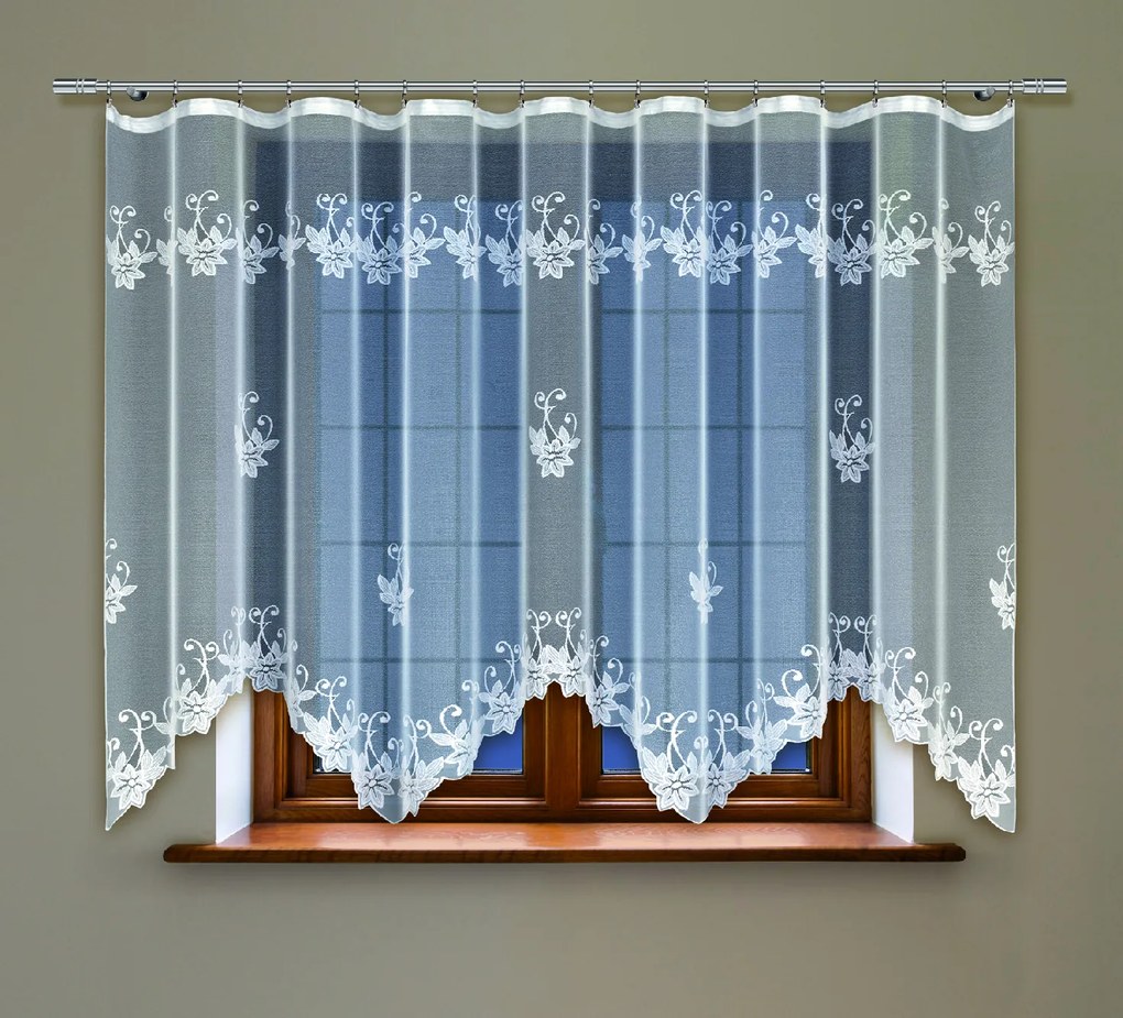 Hotová oblouková záclona Diana 180x300 cm, bílá