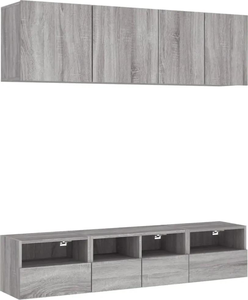 vidaXL 5dílná obývací stěna kompozitní dřevo [3216516] Barva: Betonová šedá
