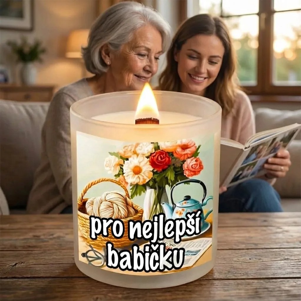Ahome CZ Krásná svíčka s praskajícím knotem Pro babičku