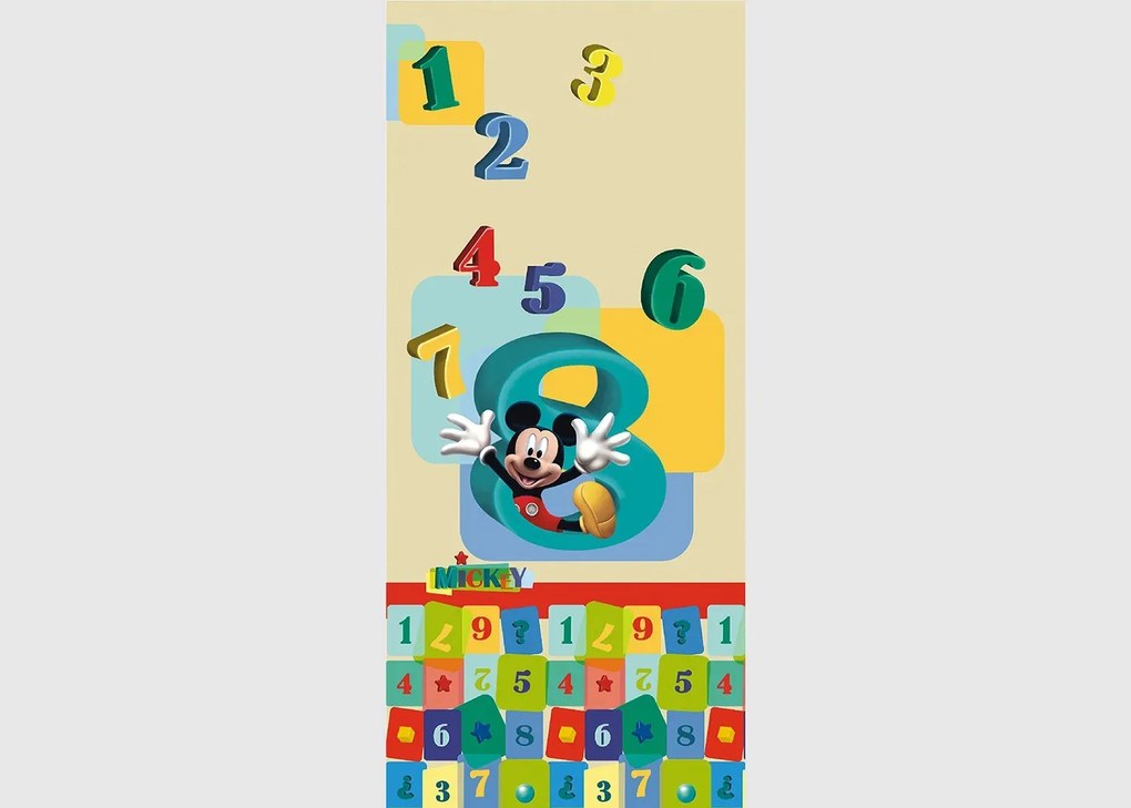 Dětská vliesová fototapeta na zed' Mickey Mouse a Čísla, Disney | 90 x 202 cm | DFTDNV 5413