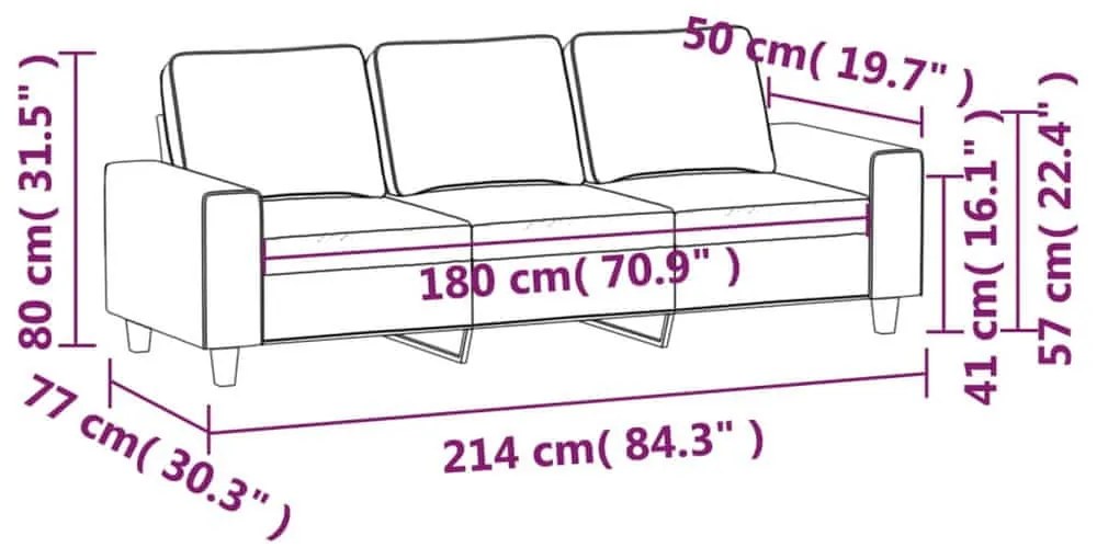 Petromila 3místná pohovka vínová 180 cm textil