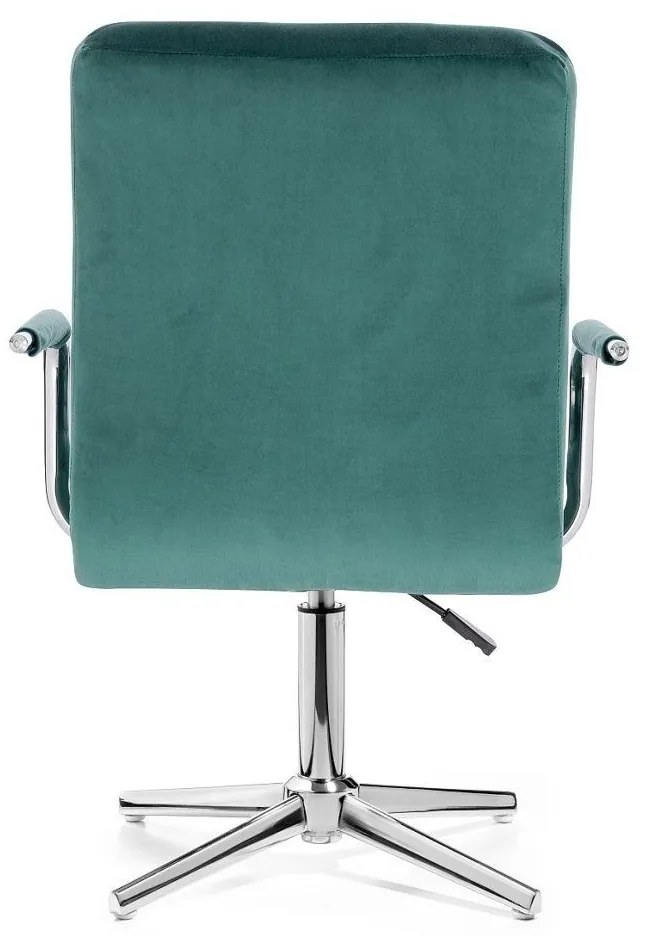 LuxuryForm DESIGN Otočná židle VERONA VELUR na stříbrném kříži - zelená