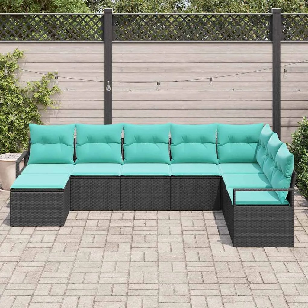 Set pohovek 8 ks Černá polyratan 3346506