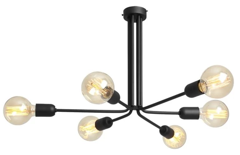 Černé závěsné světlo pro 6 žárovek Custom Form Vanwerk
