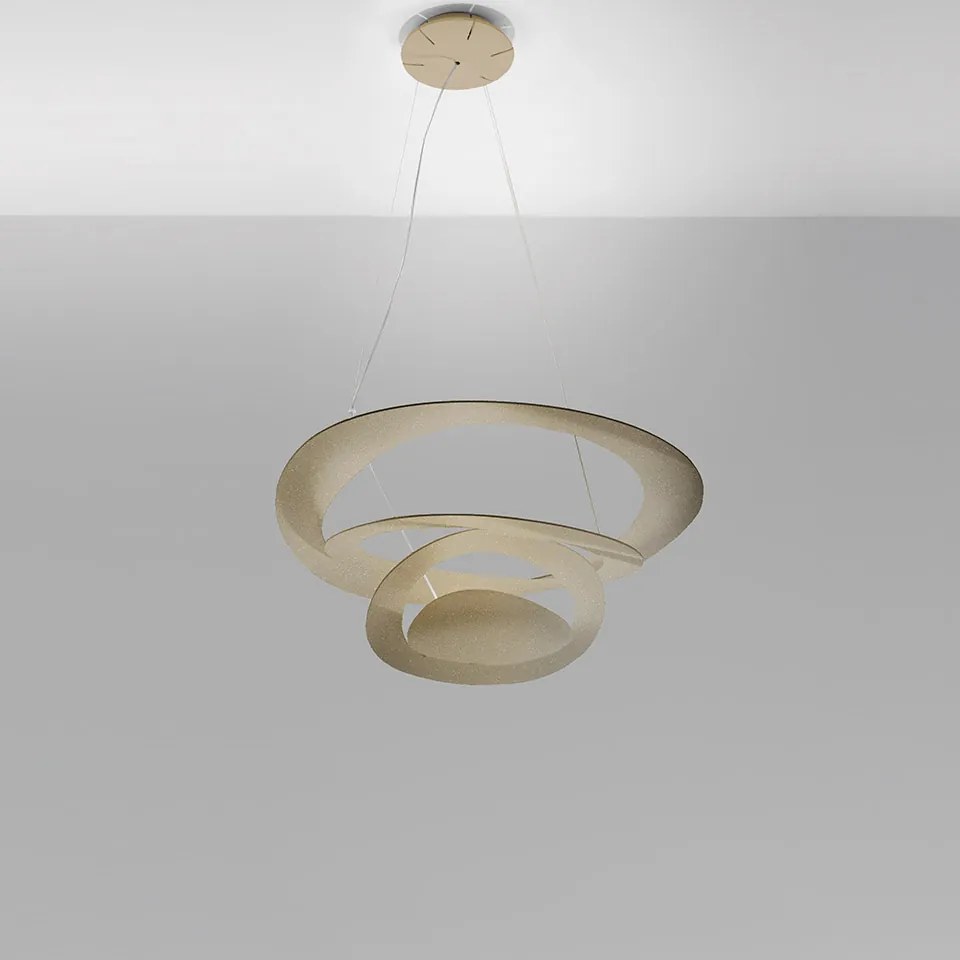 Artemide Pirce mini sospensione LED, zlaté designové závěsné svítidlo, 45W LED 3000K, 67x69cm