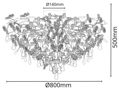 Křišťálový přisazený lustr 12xG9/40W/230V chrom
