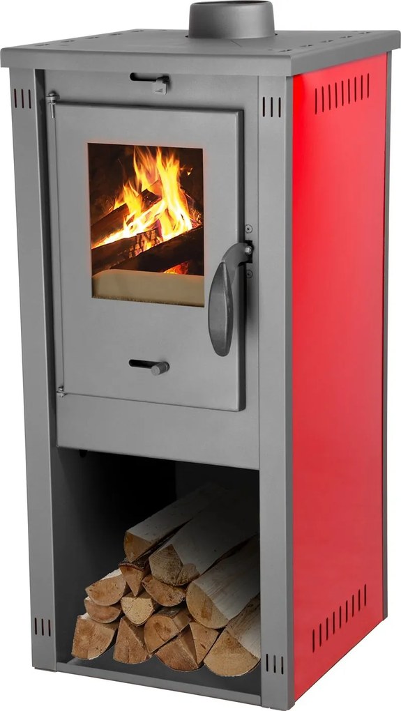 Krbová kamna Thalia Okta M, 3,9 kW, 120 mm, červená