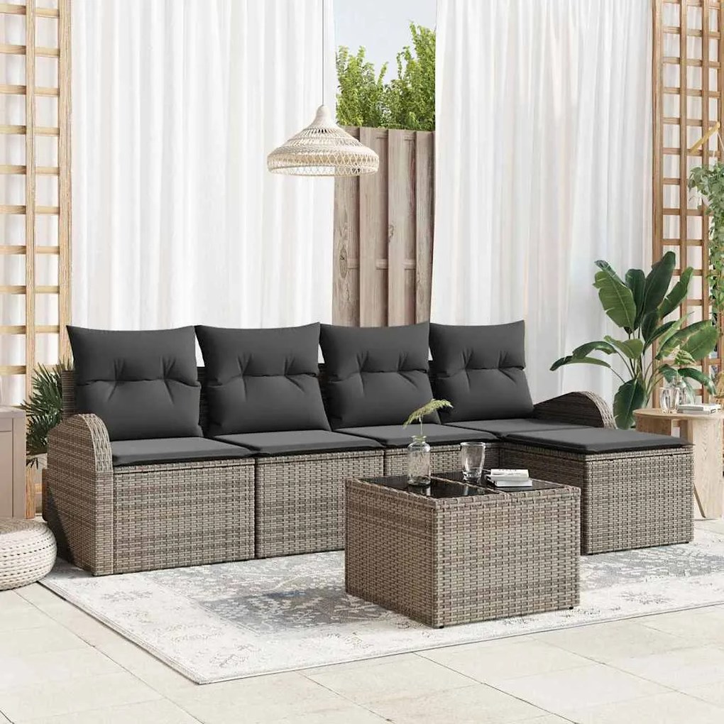 Set pohovek 6 ks Šedá polyratan 3354678