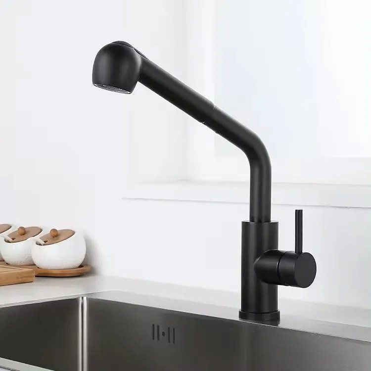 Rea Troy, stojánková kuchyňská baterie 34 cm, černá matná, REA-B6300