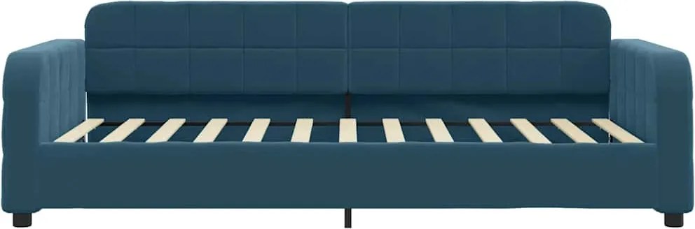 Válenda s přistýlkou a zásuvkami modrá 100 x 200 cm samet 3196983