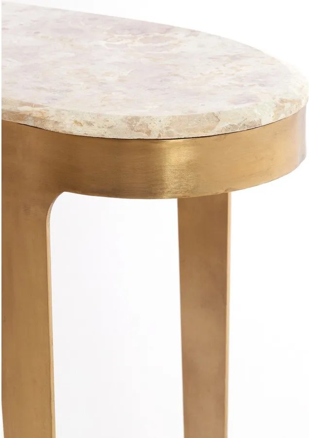 Konzolový stolek s mramorovou deskou v bronzové barvě/taupe 40x110 cm Giulio – Light & Living