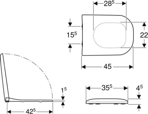Geberit 500.235.01.1 - Záchodové prkénko Smyle duroplast/bílá
