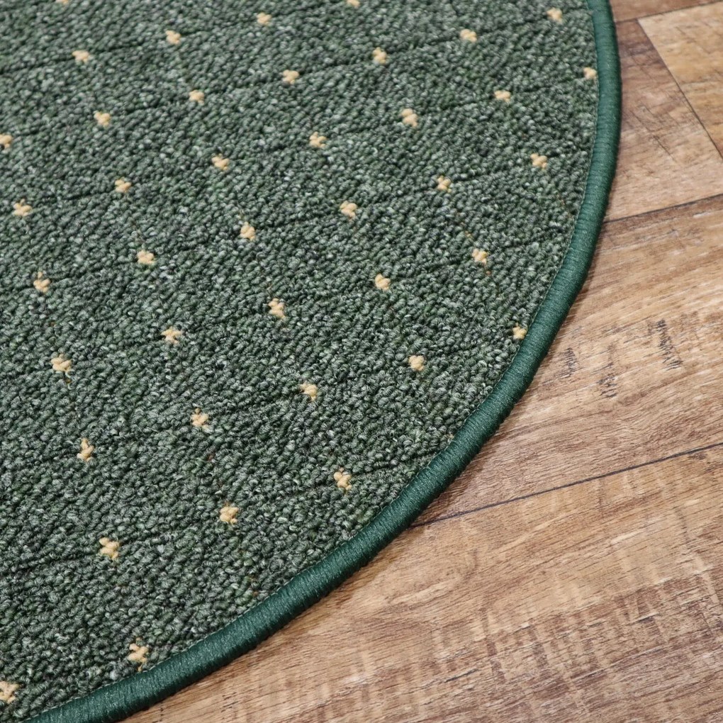 Condor Carpets, Kusový koberec Udinese zelený kruh, 400x400 (průměr) kruh, zelená, chodba / předsíň