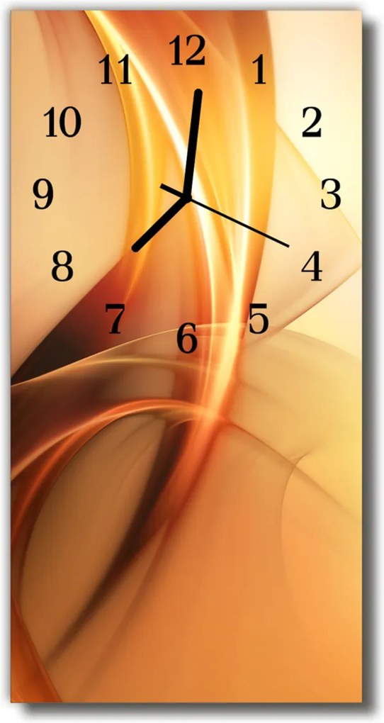 Nástěnné hodiny vertikální  Abstraktní oranžová grafika