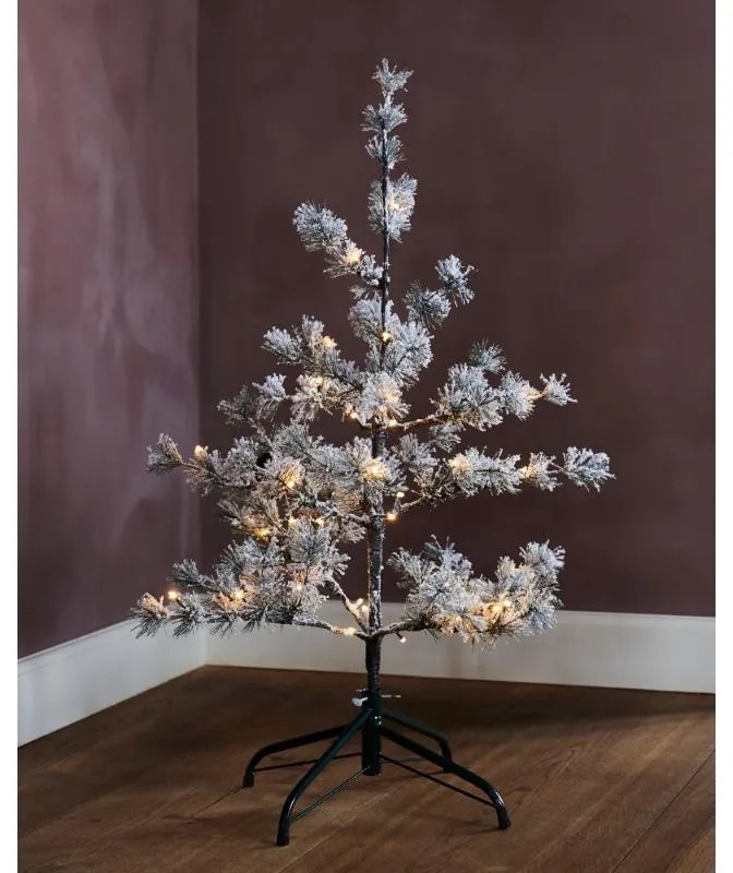 LED svítící stromeček Alfi 90 cm, zasněžený
