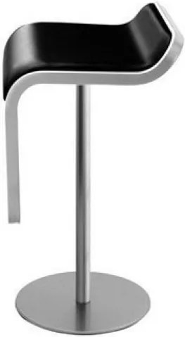 LAPALMA - Barová židle LEM H55 ČERNÁ KŮŽE - VÝPRODEJ 1 KS.