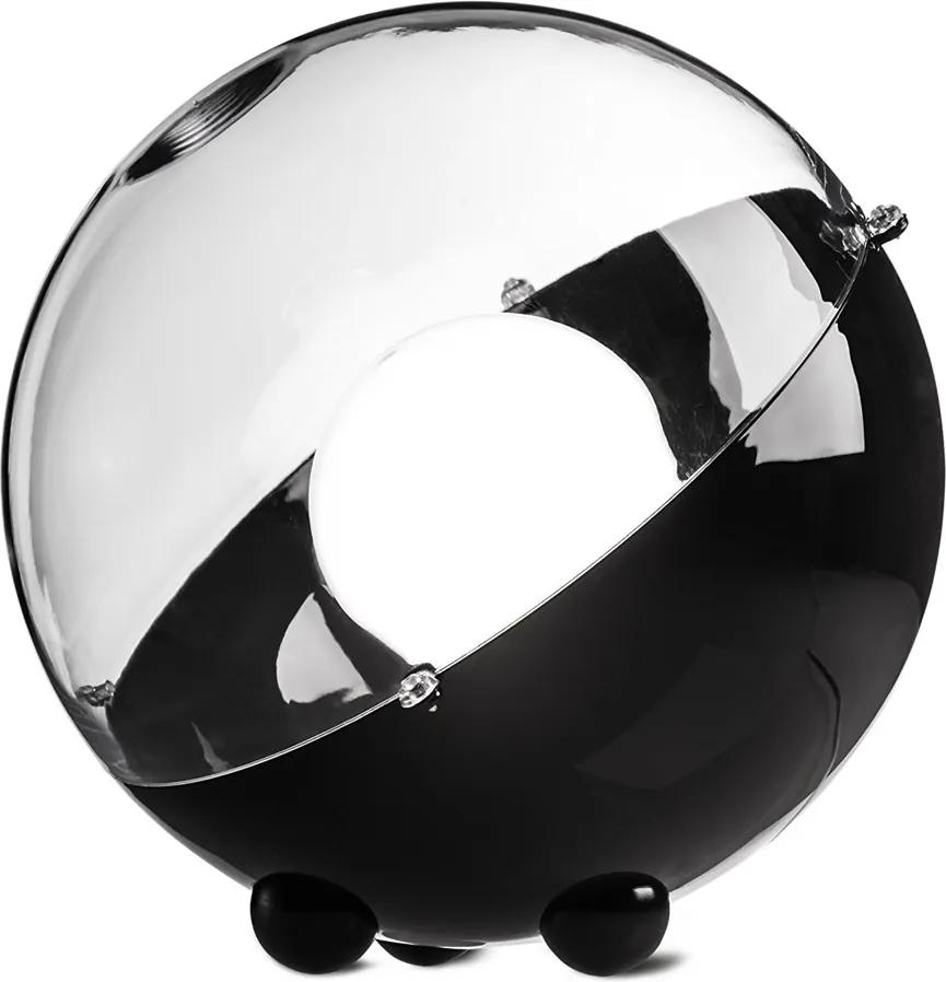 Stojací lampa ORION - černá barva s průhledným krytem, KOZIOL