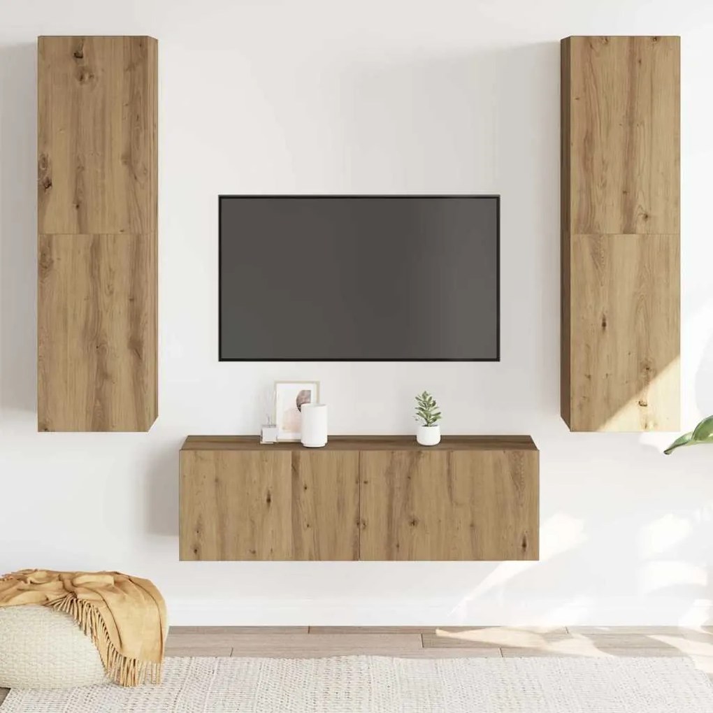 Nástěnné TV skříňky 3 ks dub artisan kompozitní 3328966