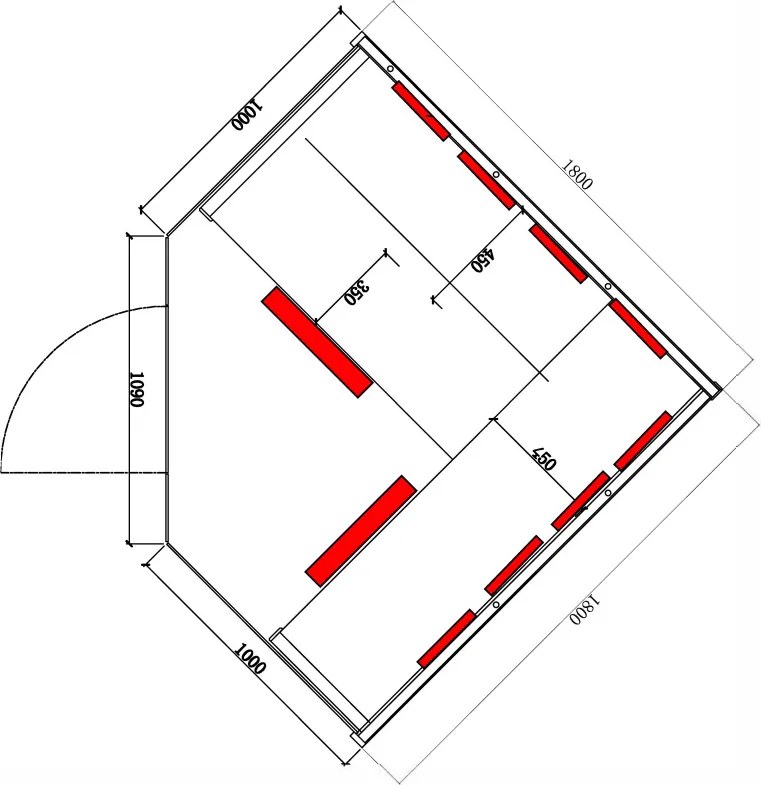BPS-koupelny Infrasauna Relax  180x180, 5-6 osob