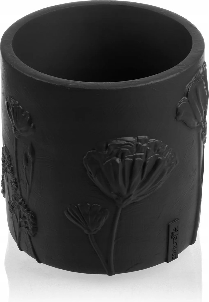 Květináč Flower Deco Black Matt Poli 13 cm kulatý